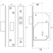 3" (73mm) Union 3G110 (ex Chubb) Satin Stainless 5 Detainer High ...