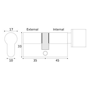 Satin Nickel 80mm (35mm/45mm Off-Set) Max Security Euro Key & Thumbturn ...
