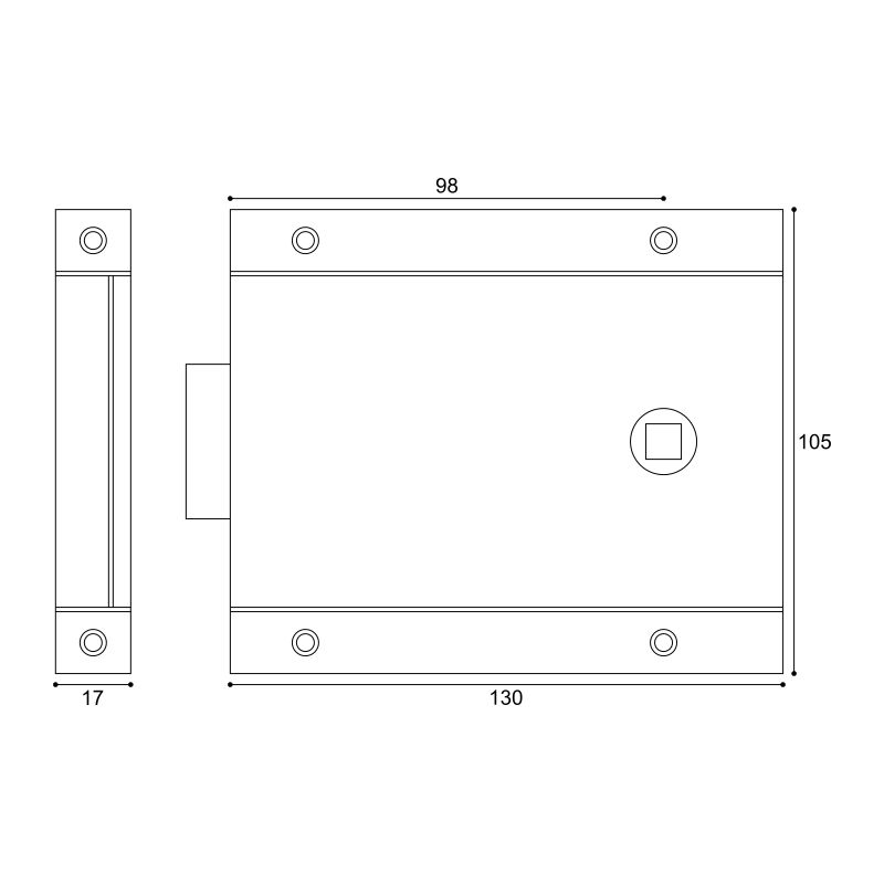 5" (130mm) Satin Brass Surface Mounted Rim Latch for Door Knobs & Ring ...