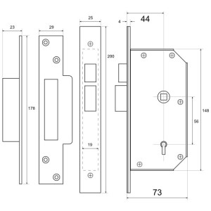 3" (73mm) Union 3K70 (ex Chubb) Satin Stainless 5 Detainer High ...