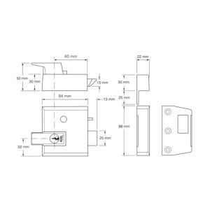 Yale 1 Grey/Brass Double Security Cylinder Rim Nightlatch Slam Lock for ...